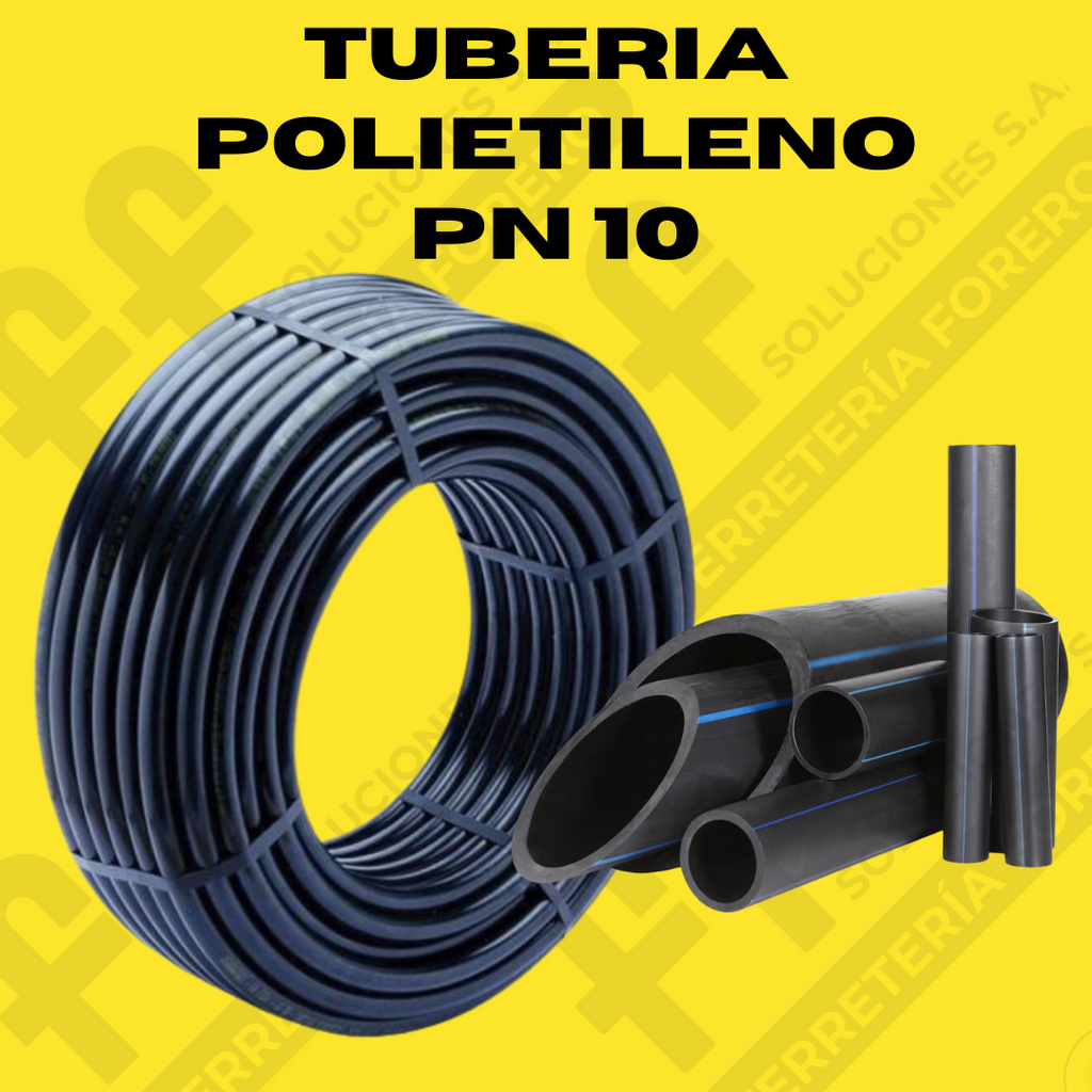 TUBERIA EN POLIETILENO PE 100 PN 10 RDE 17 DE 145 PSI NEGRO LINEA AZUL